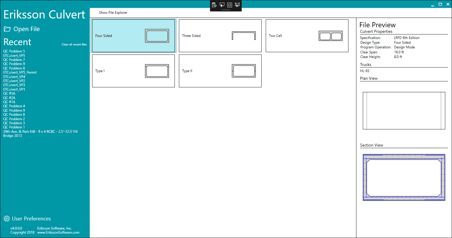 Eriksson Culvert (ETCulvert) - Precast/CIP Culvert Design and Analysis